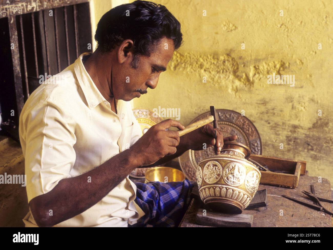 Thanjavar Art Kudam Making, Tanjore, Tamil Nadu, India, Asia Stock ...