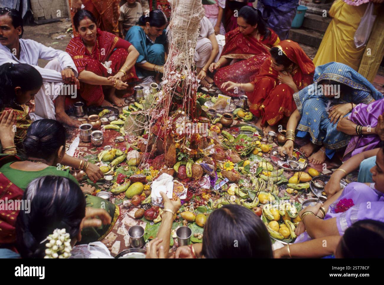 Women Worshiping of Sacred Vat or banyan Tree on Vat Savitri or Vat ...