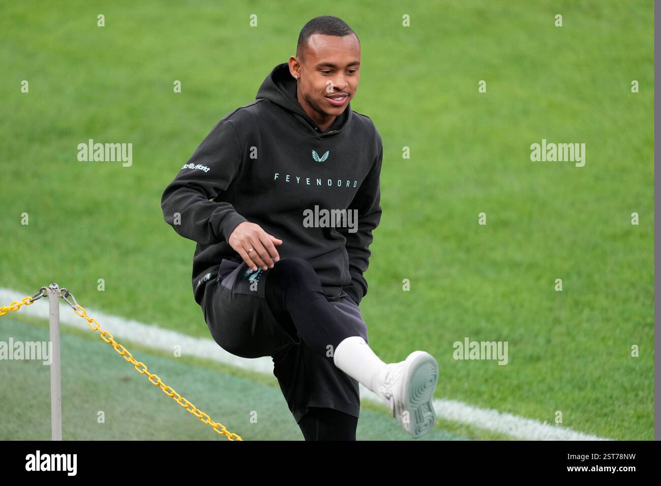 Feyenoord's Igor Paixao during a walk around at the San Siro stadium in ...