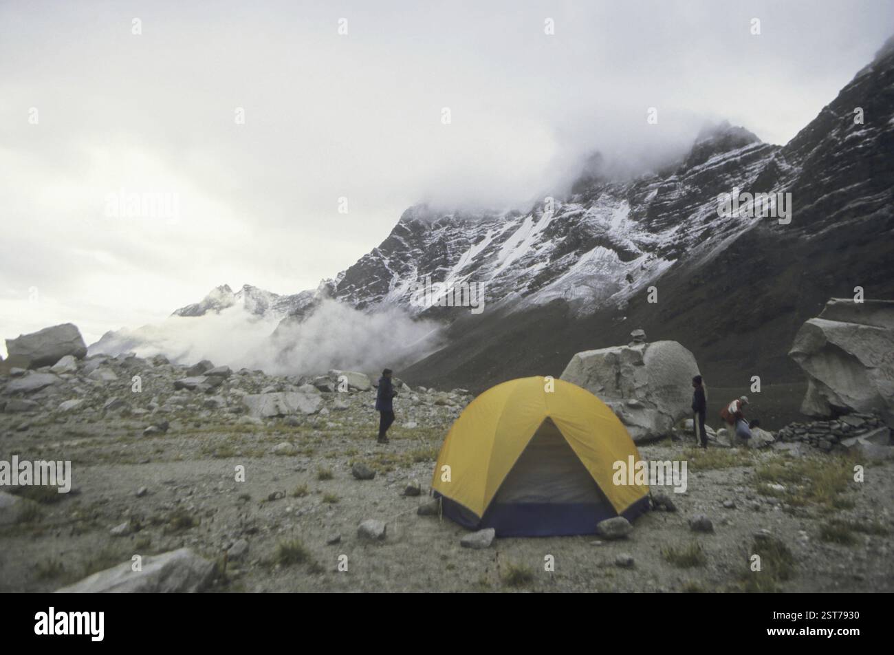 Tent at kinnaur kailash trek, himachal pradesh, india Stock Photo - Alamy
