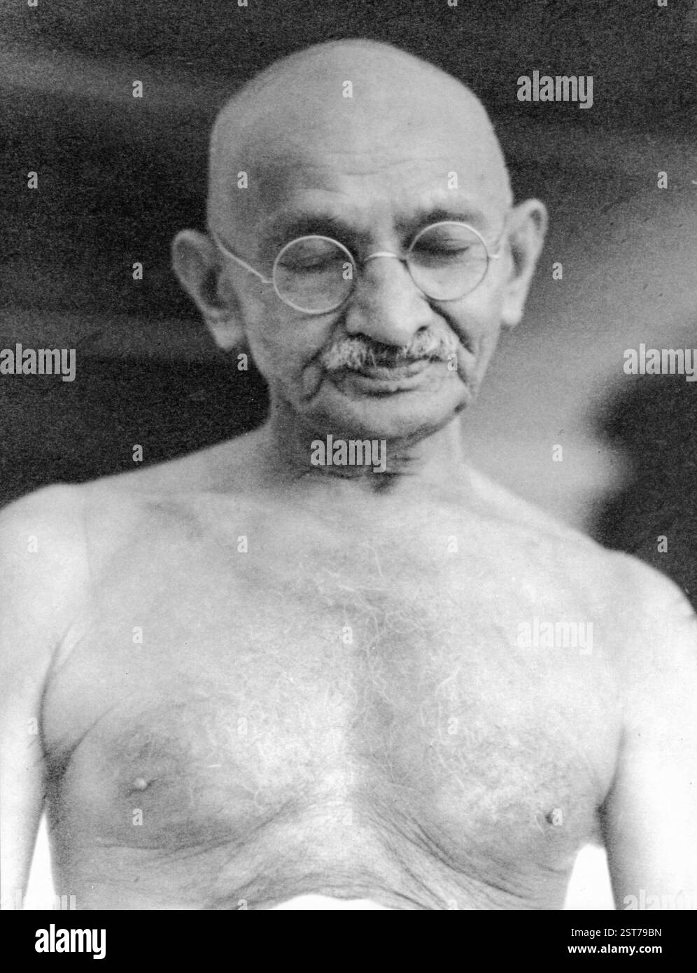 Mahatma Gandhi during prayer at Mumbai, Maharashtra, India, Asia ...