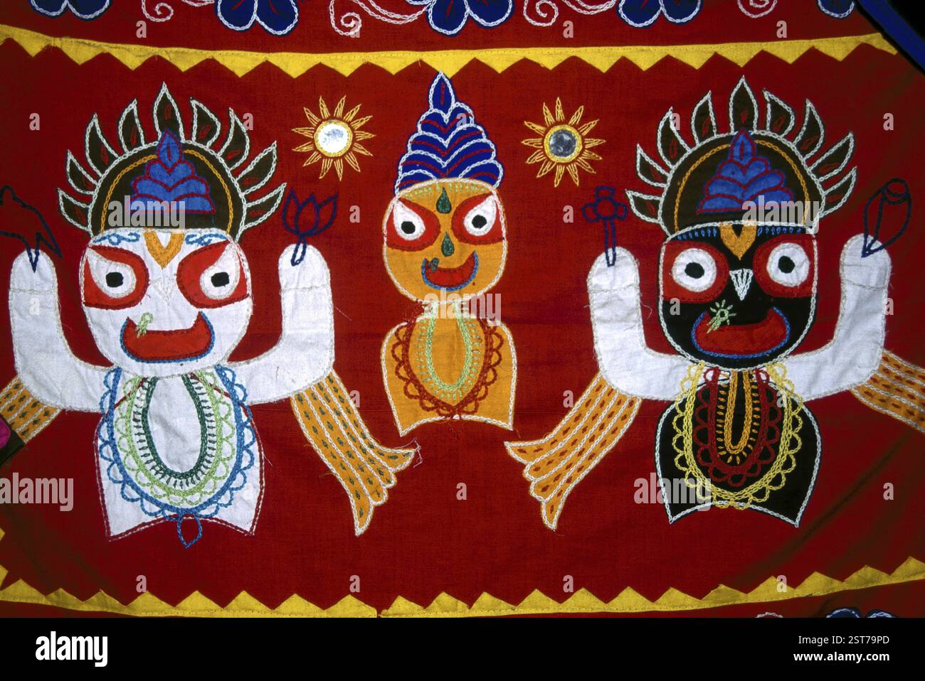 Pipli appliqu?, picture of subhadra, krishna and balarama, india Stock ...