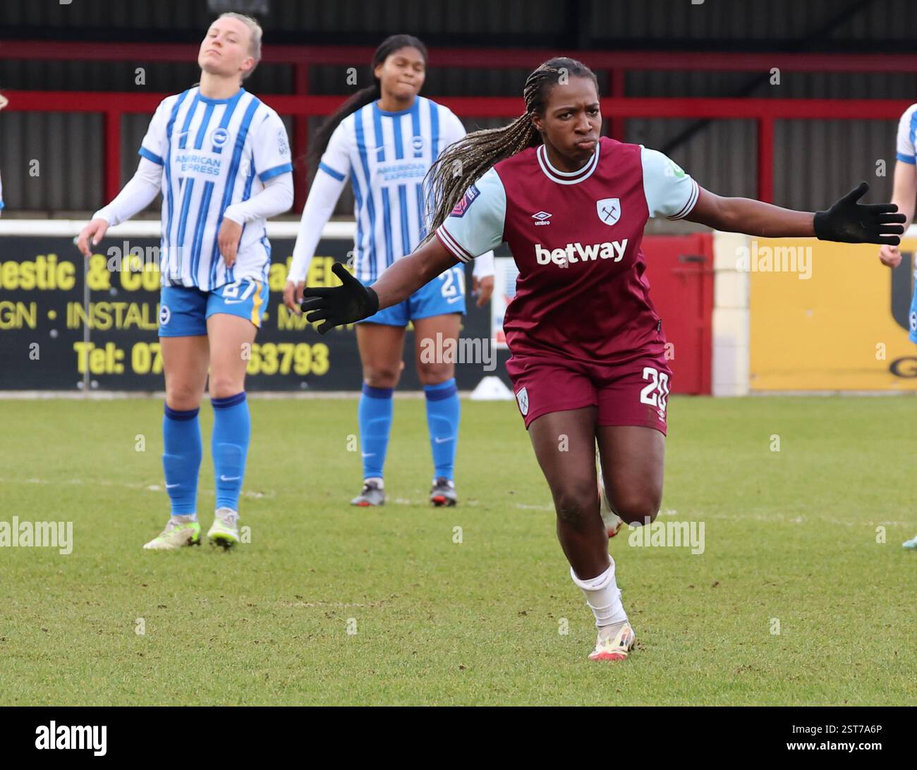 London, UK. 16th Feb, 2025. LONDON, ENGLAND - Viviane Asseyi of West ...