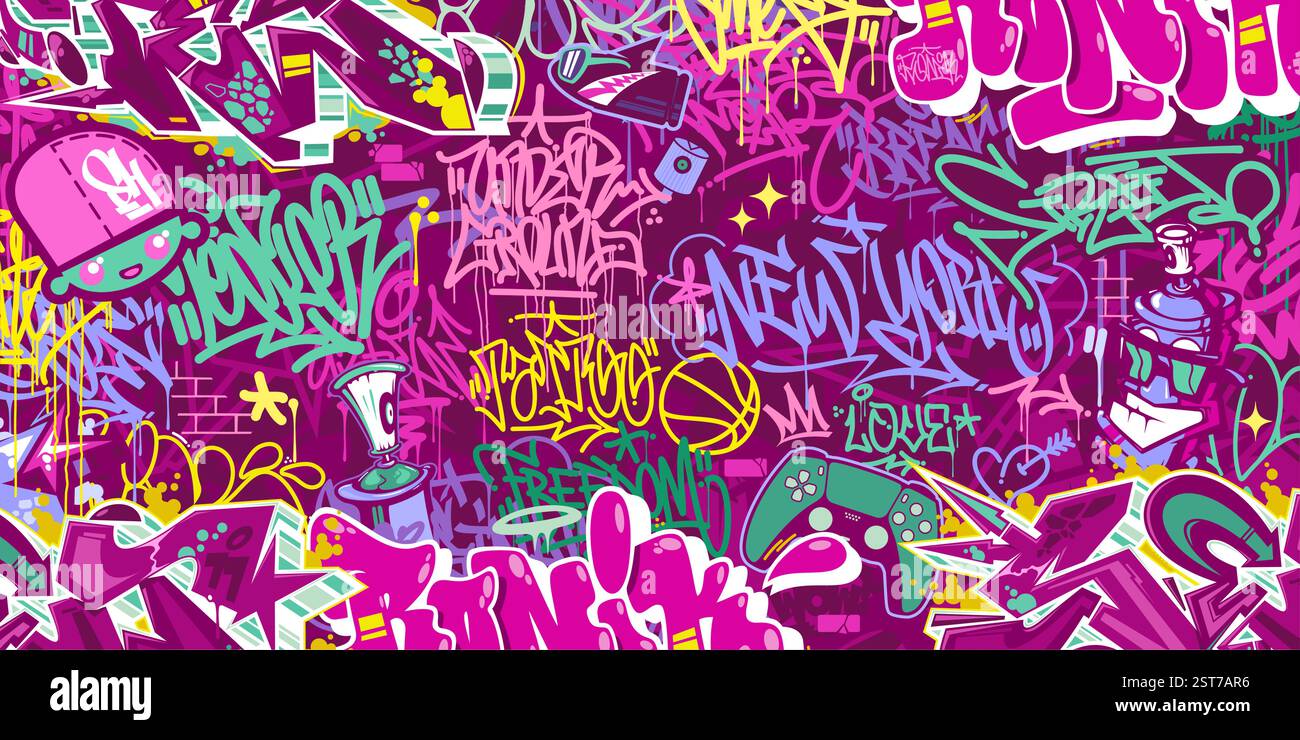 Cool Abstract Colorful Urban Street Art Graffiti Style Vector ...