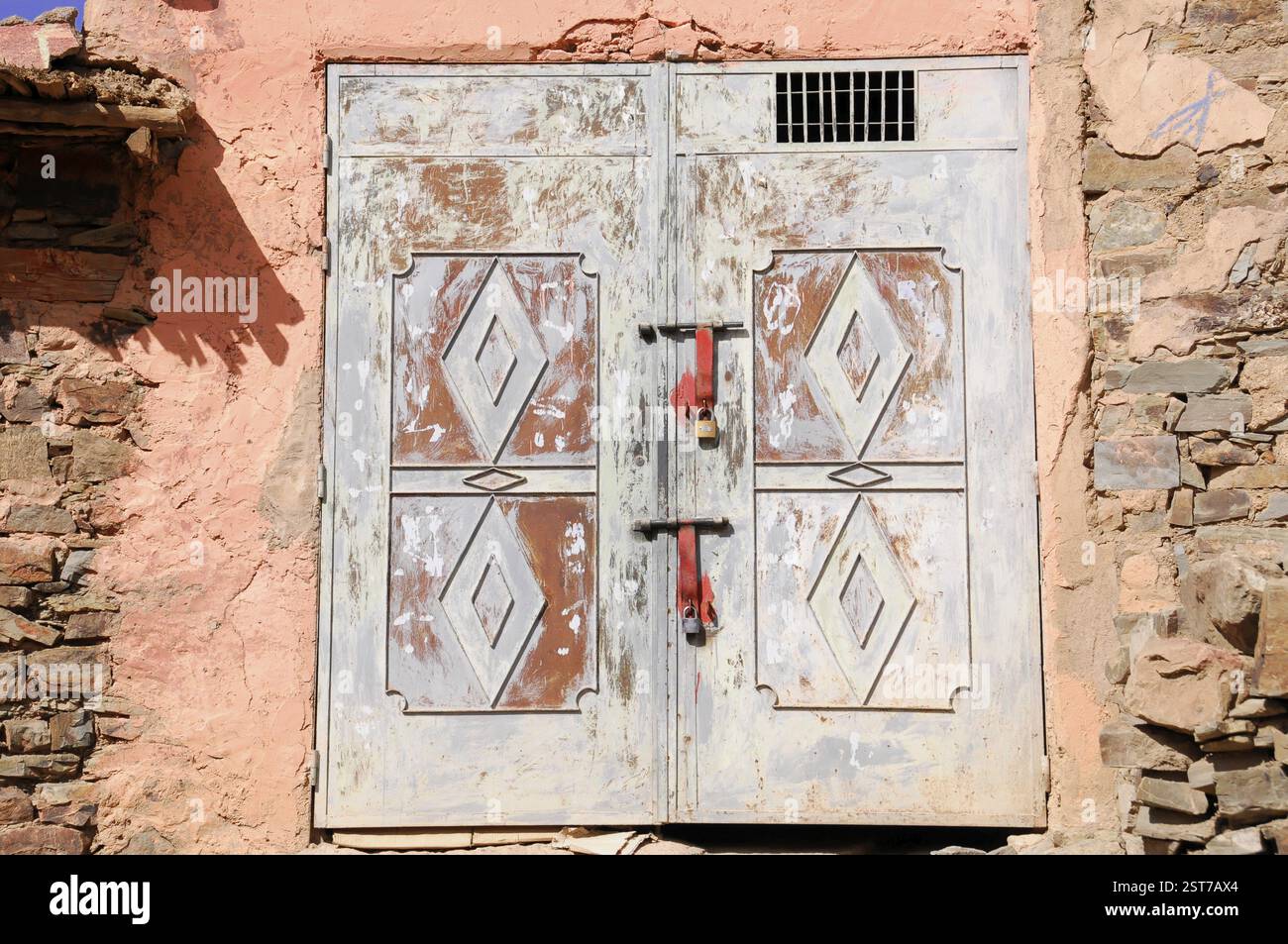At Tichka Pass, Col du Tichka, 2260m, Morocco, Africa, Rusted metal ...