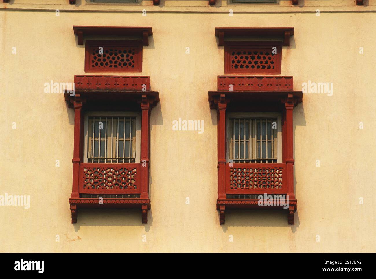 Decorated window on facade of Patna museum, Patna, Bihar, India, Asia ...