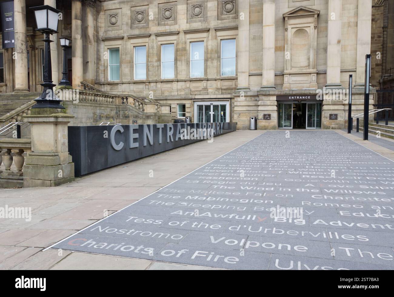 Entrance of the Central Library in William Brown Street, Liverpool. A ...
