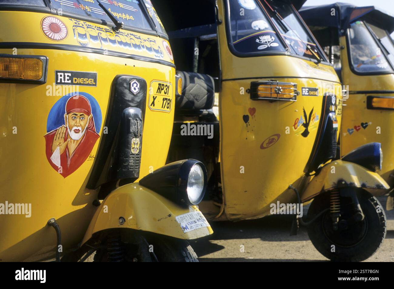 Auto Rickshaws standing, andhra pradesh, india Stock Photo - Alamy