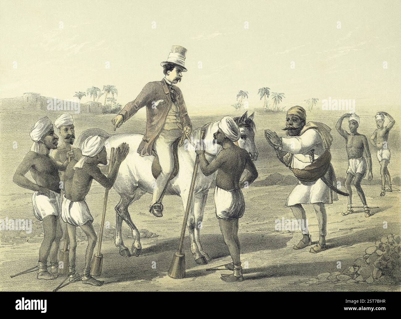 Illustration Lithograph Woodcut of Life in India During British Rule ...