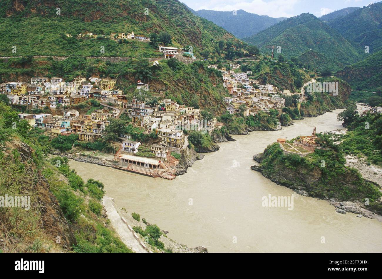 Sacred rivers meet at rudraprayag, uttaranchal, india Stock Photo - Alamy