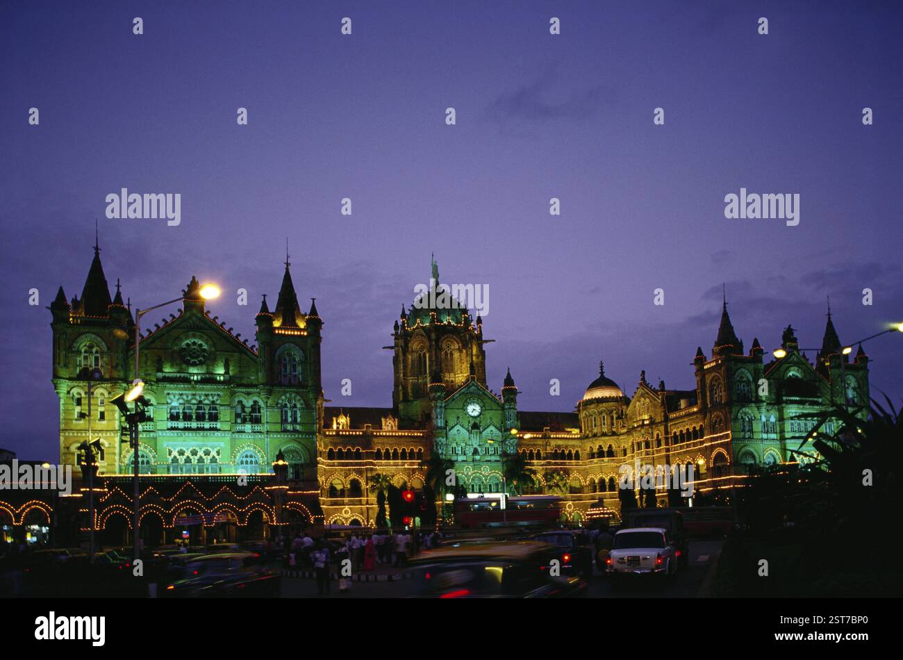 Night view of Victoria Terminus VT now Chhatrapati Shivaji Terminus CST ...