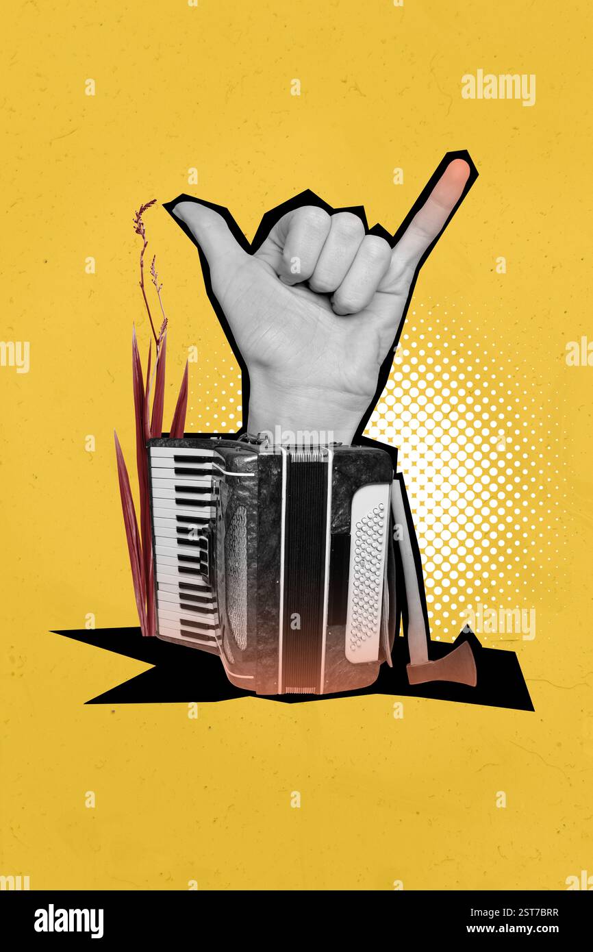 Trend artwork template design collage sketch of symbol body language ...