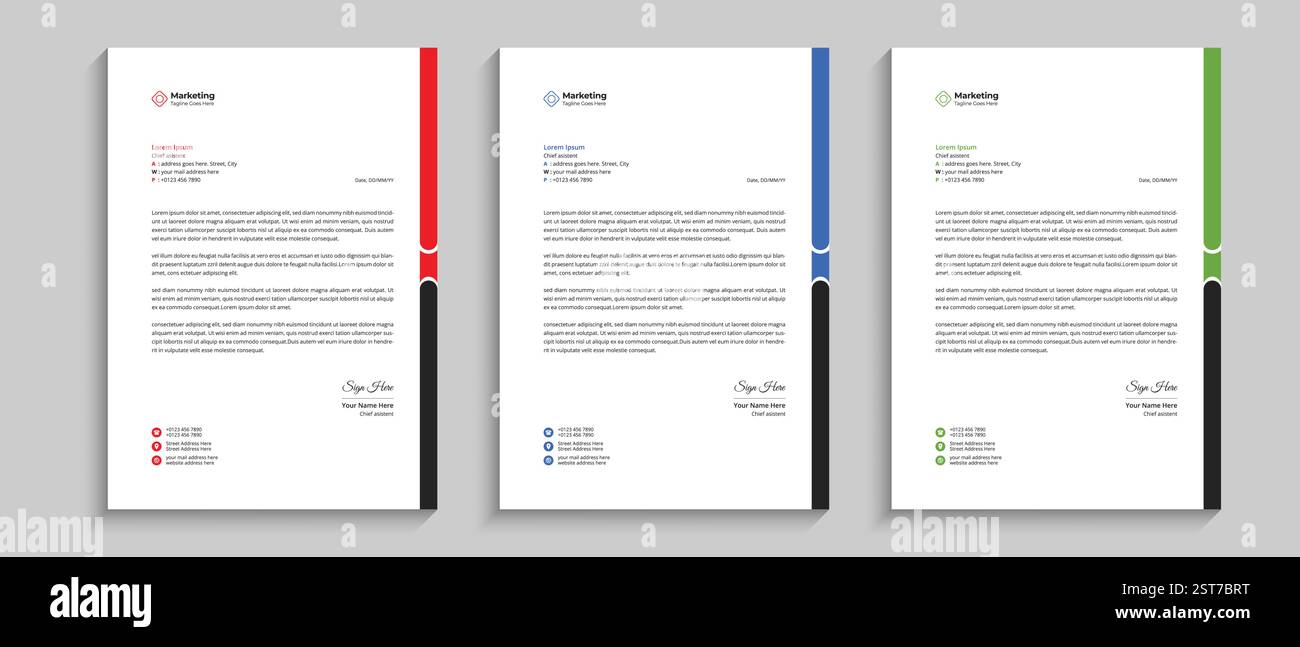 Clean and minimalist concept business letterhead template design ...