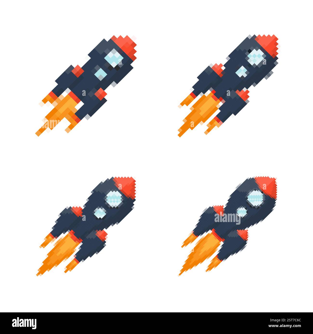Pixel art rocket with fiery trails, retro games, space-themed designs ...