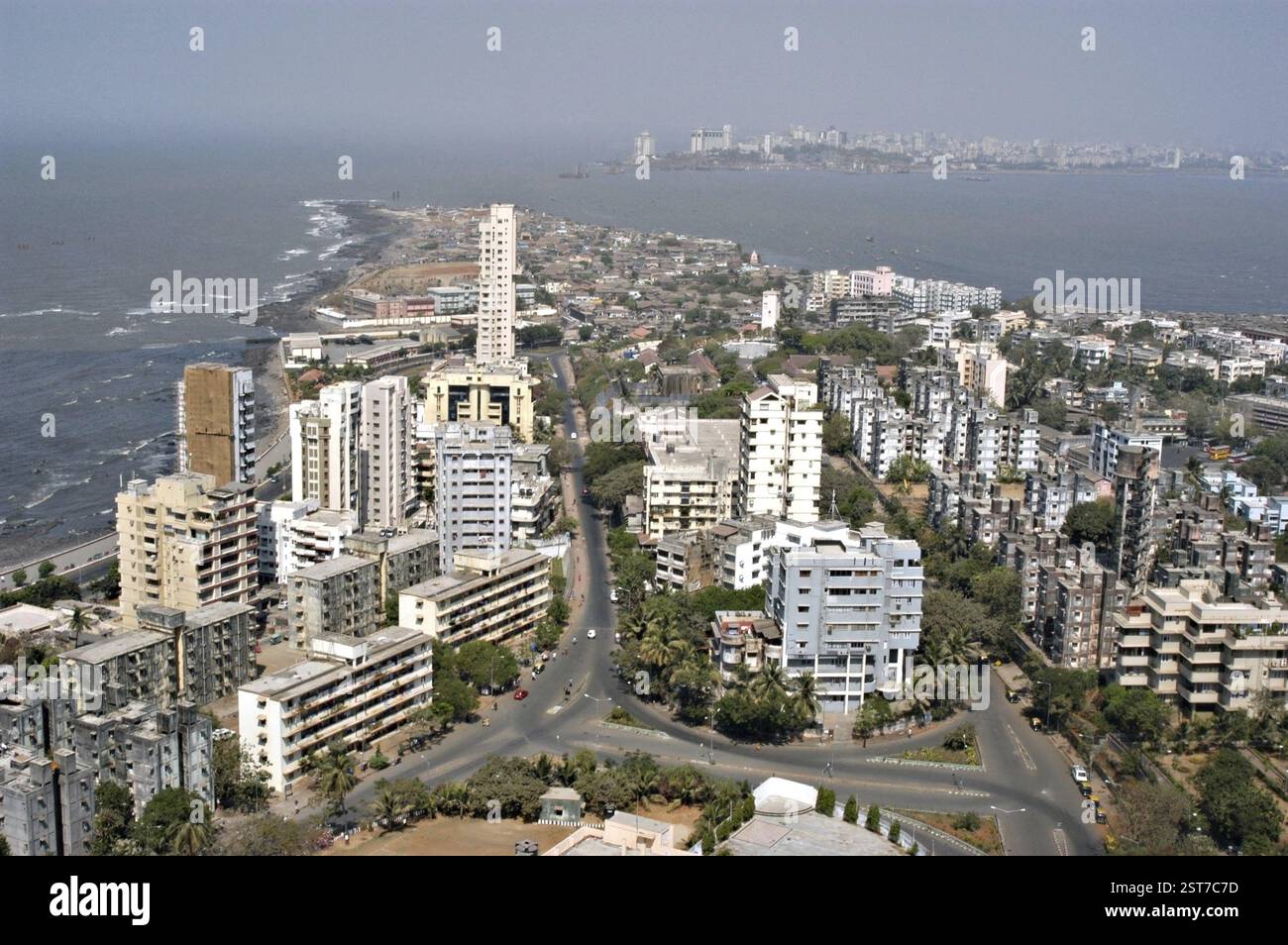 An aerial view of Worli, in the heart of Mumbai overlooking Bandra ...