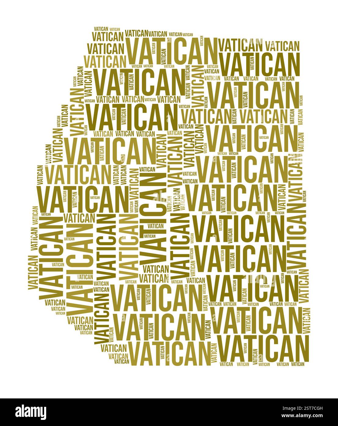 Vatican City Word Cloud. Country shape with region division. Vatican ...