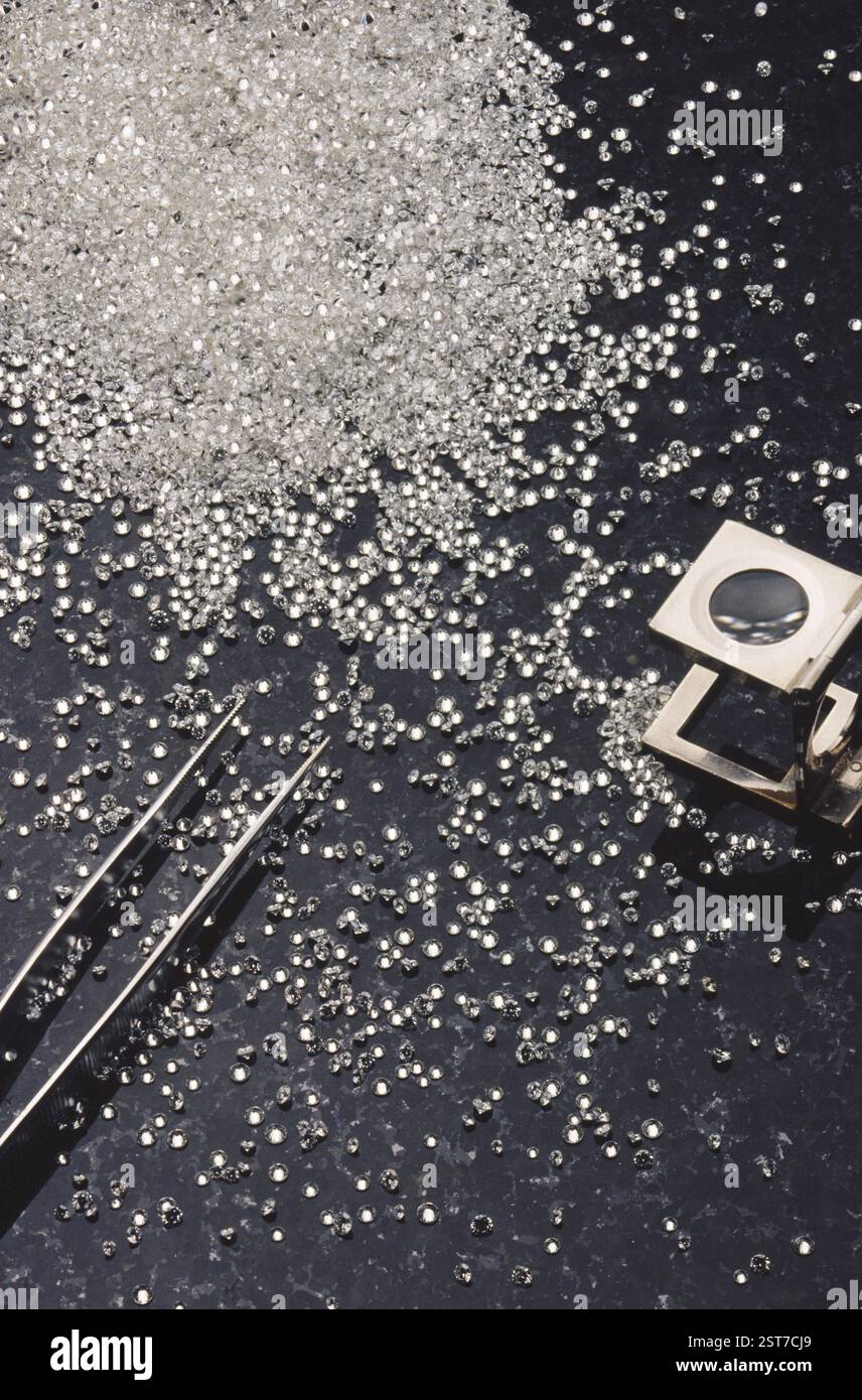 Cut and polished diamonds, india Stock Photo - Alamy