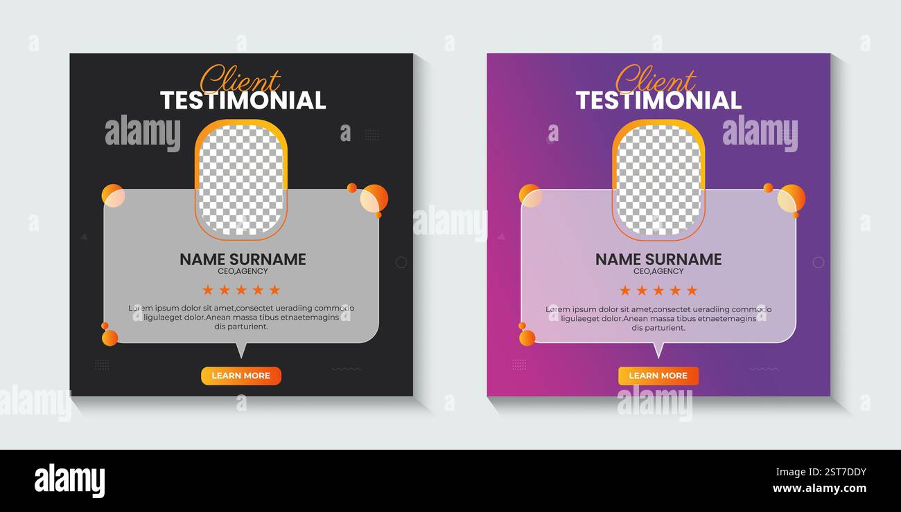 Client service feedback or customer testimonial social media post or ...