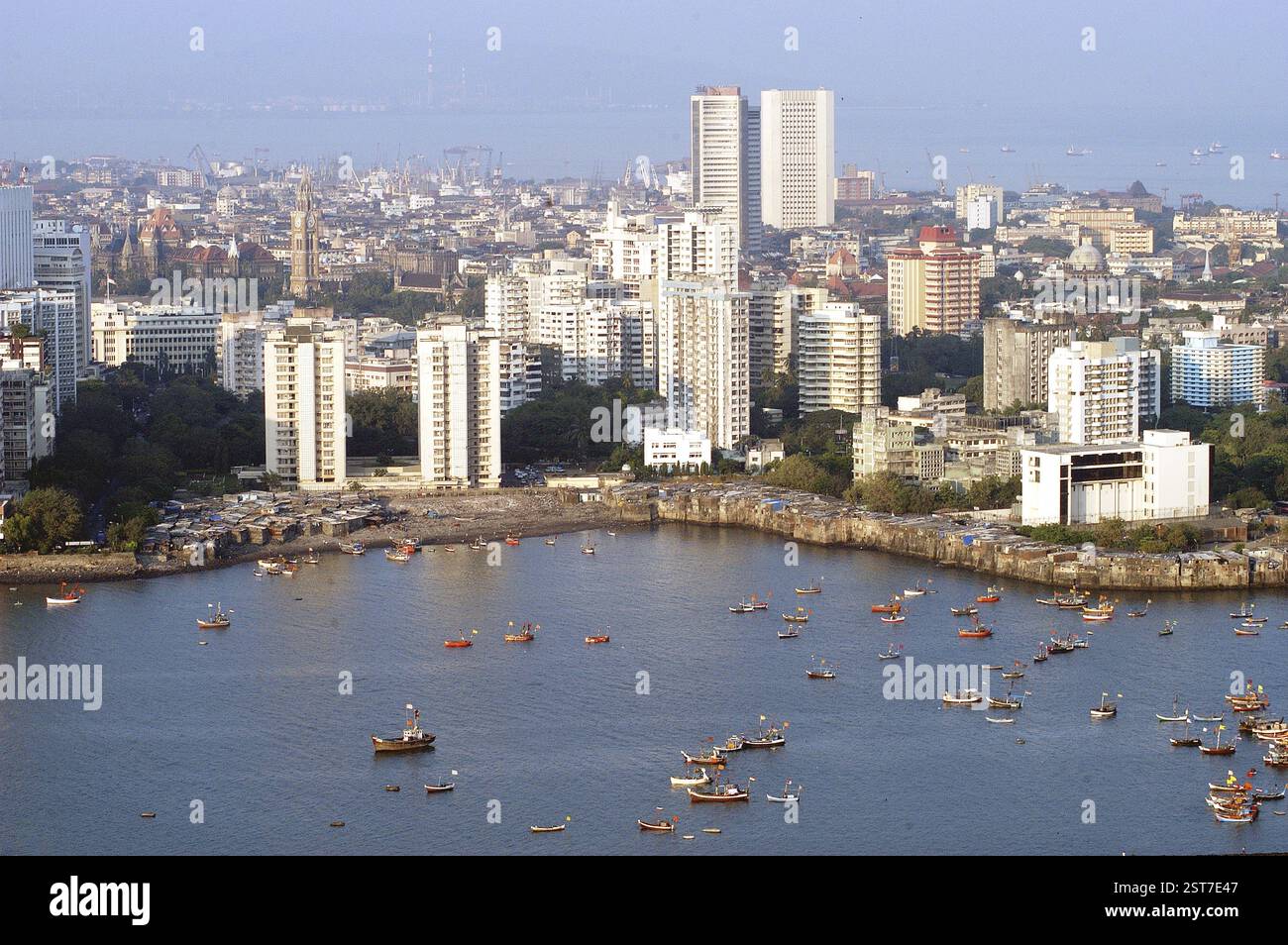 Aerial view of high rise buildings at Nariman Point, Mumbai ...