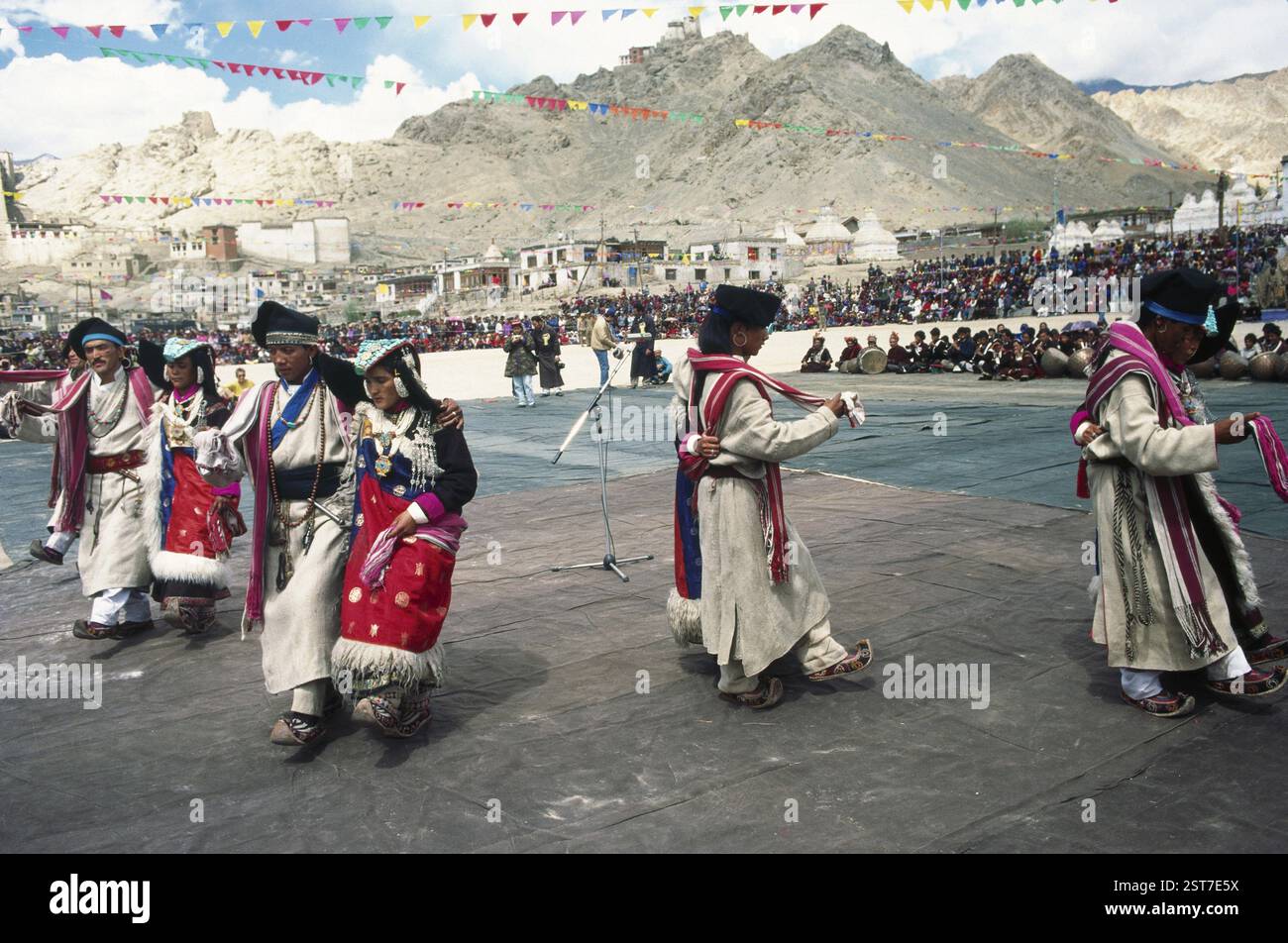 Sheynam villagers performing folk dance of the ladakh festival, ladakh ...