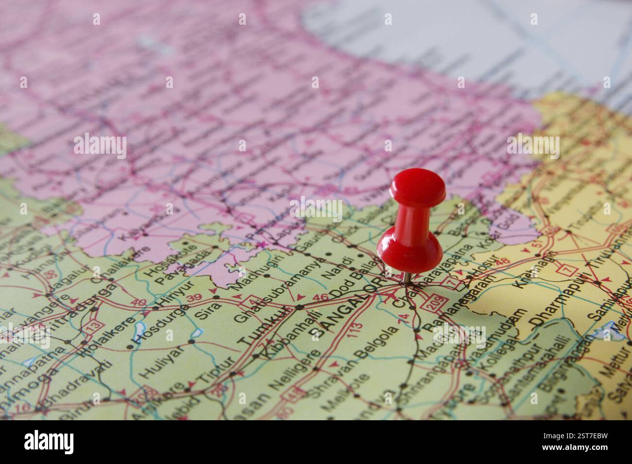 Map of India, Spotted Bangalore Capital of Karnataka by red colored ...