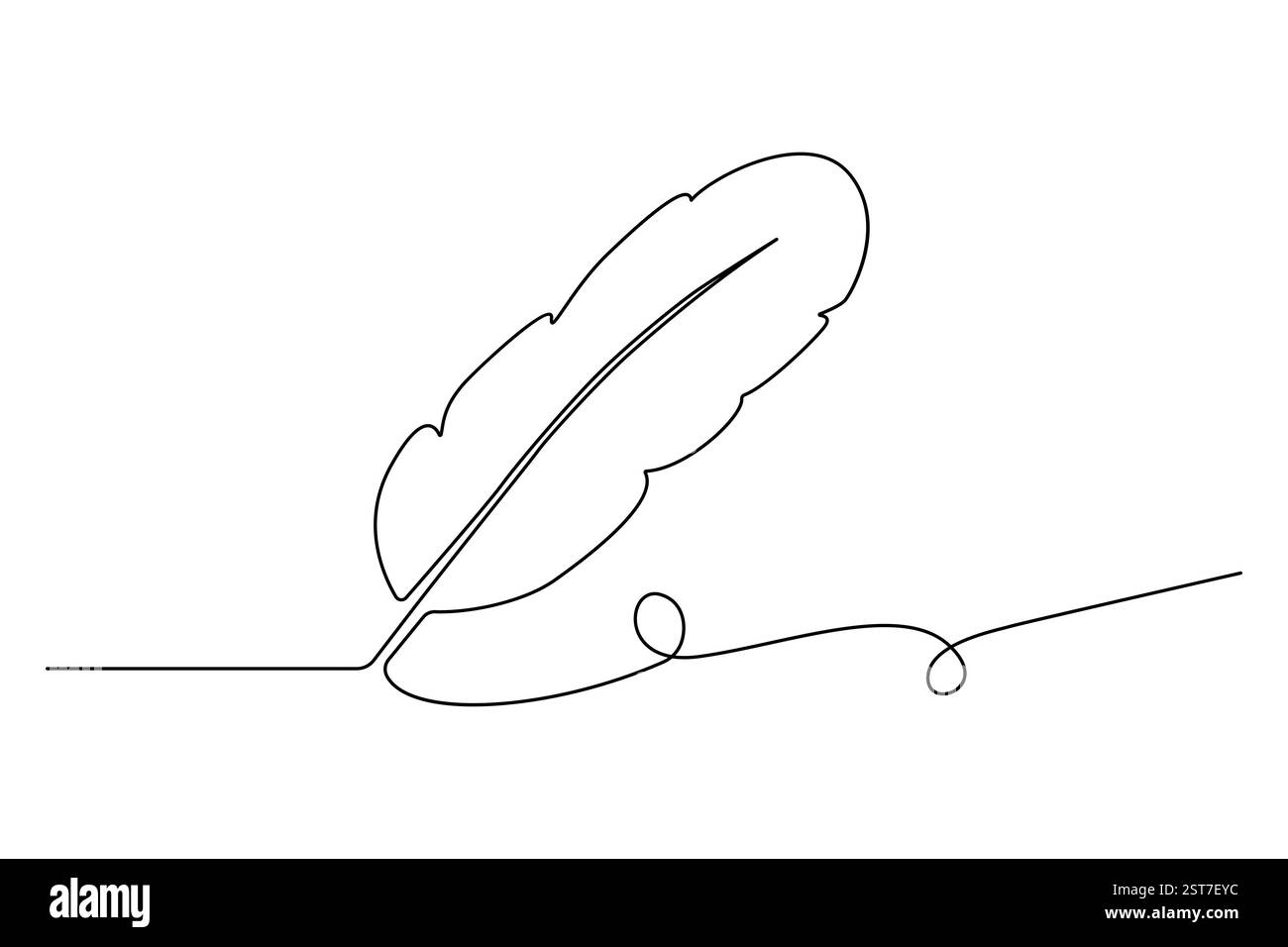 Bird Feather continuous one line art drawing and minimalist design ...