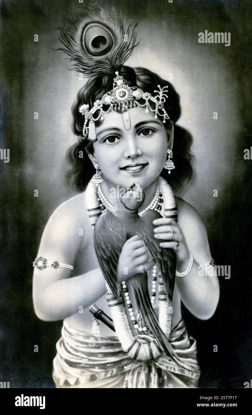 Art Mythology Painting, Bal Krishna Stock Photo - Alamy