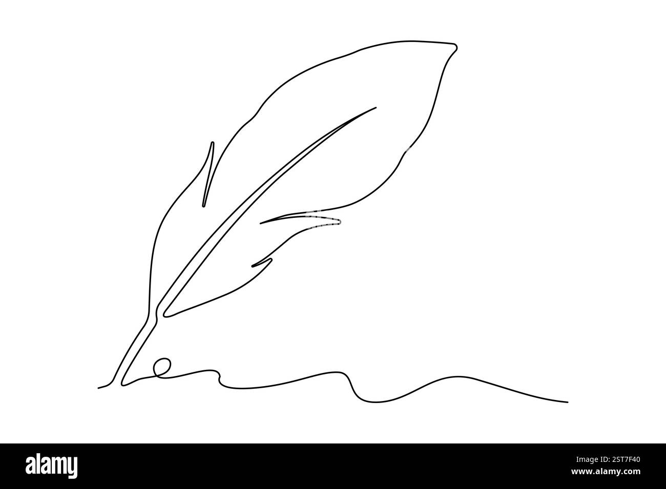 Bird Feather continuous one line art drawing and minimalist design ...