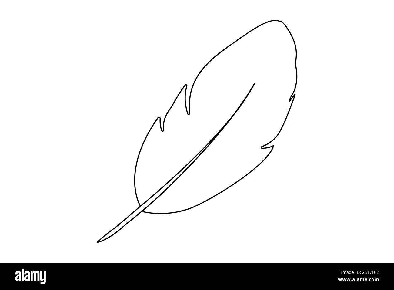 Bird Feather continuous one line art drawing and minimalist design ...