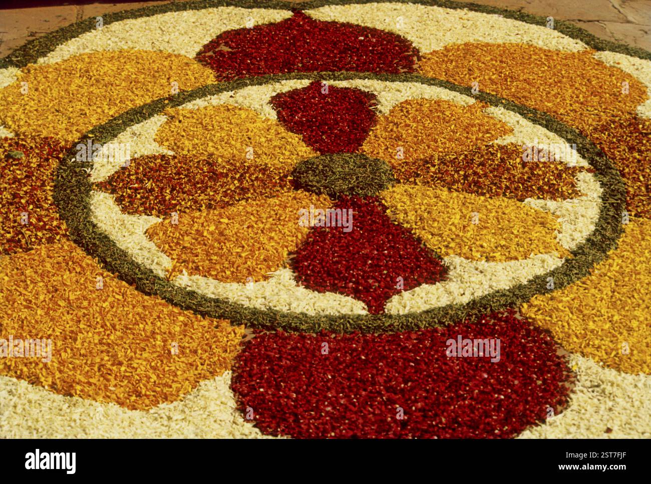 Flower pattern rangoli Stock Photo - Alamy