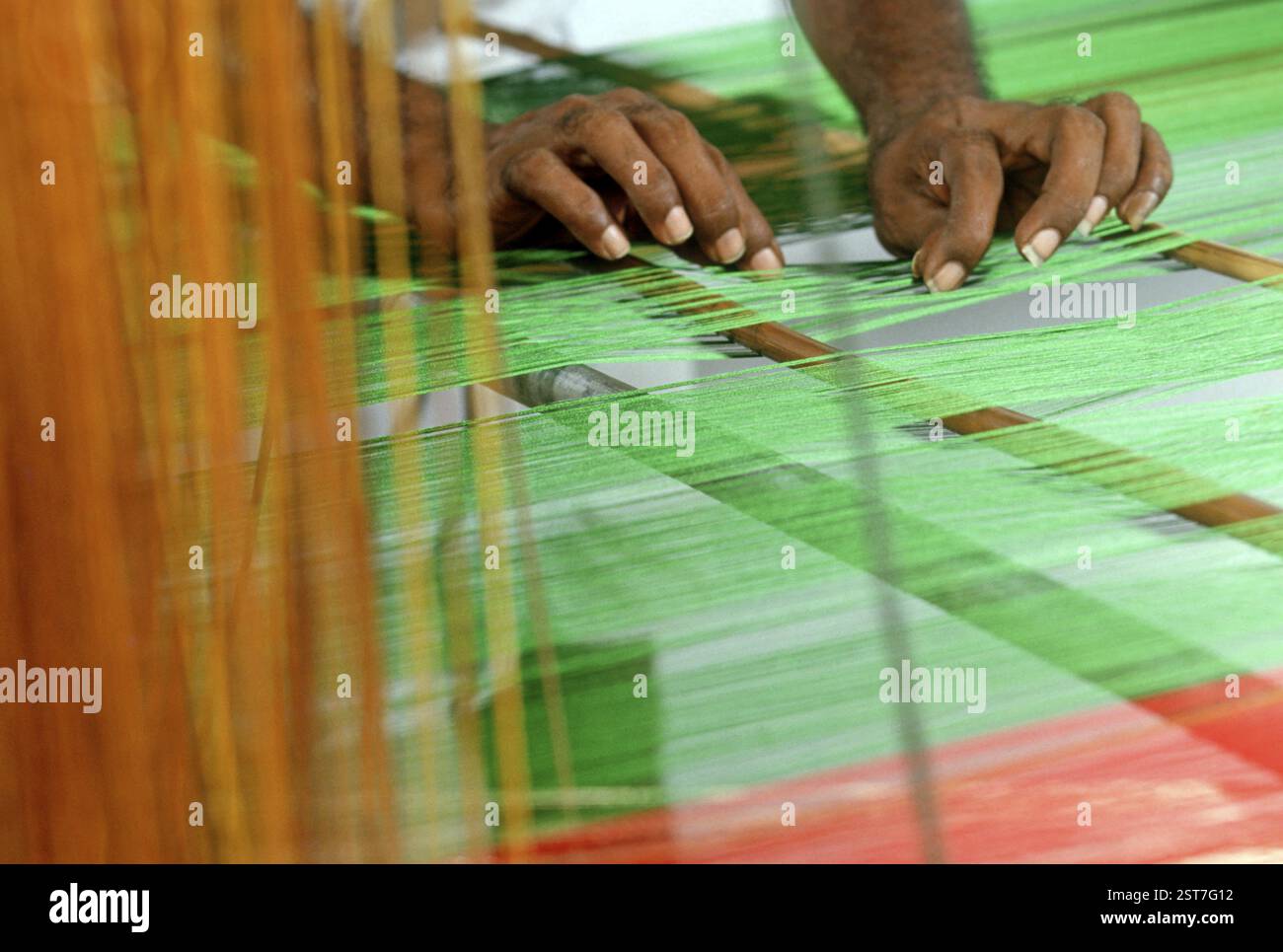 Man weaving cloth, india Stock Photo - Alamy