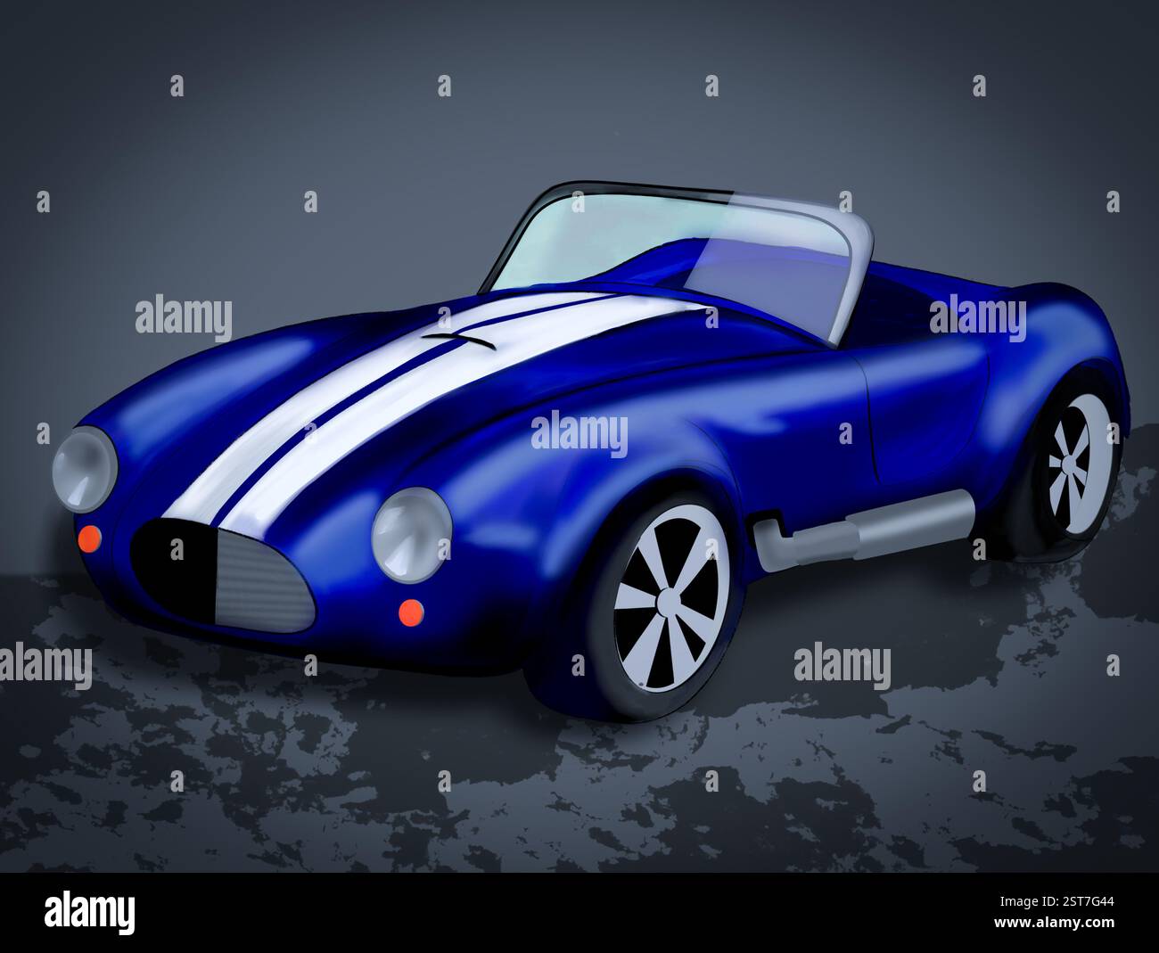 Illustration of one of the most iconic cars in history, a Shelby Cobra ...
