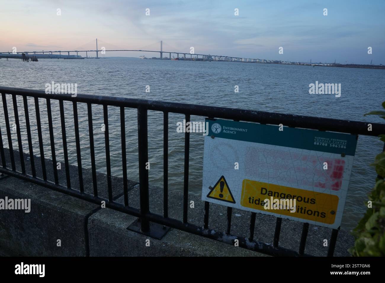 General view of the Queen Elizabeth II bridge at the Dartford Crossing ...