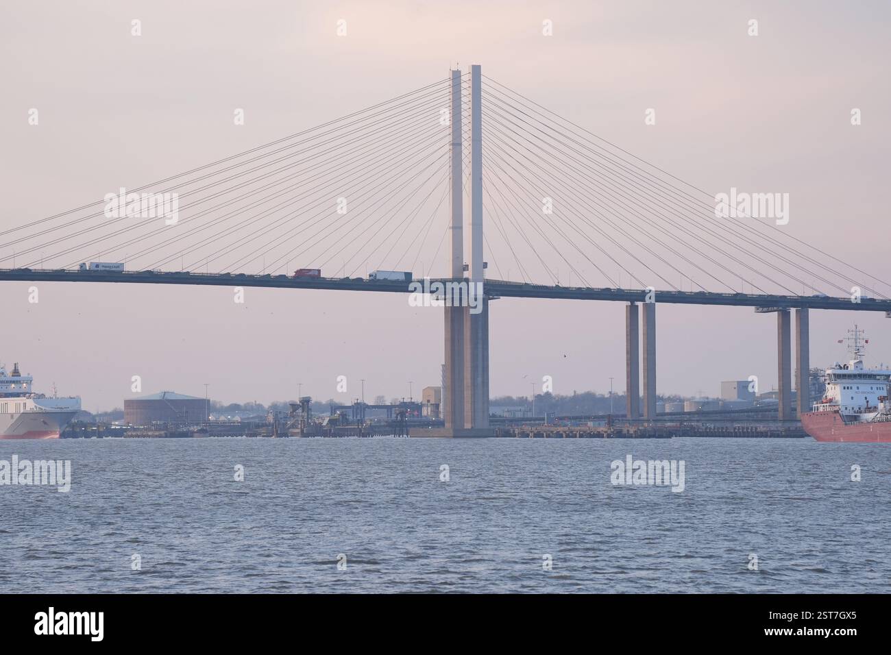 General view of the Queen Elizabeth II bridge at the Dartford Crossing ...
