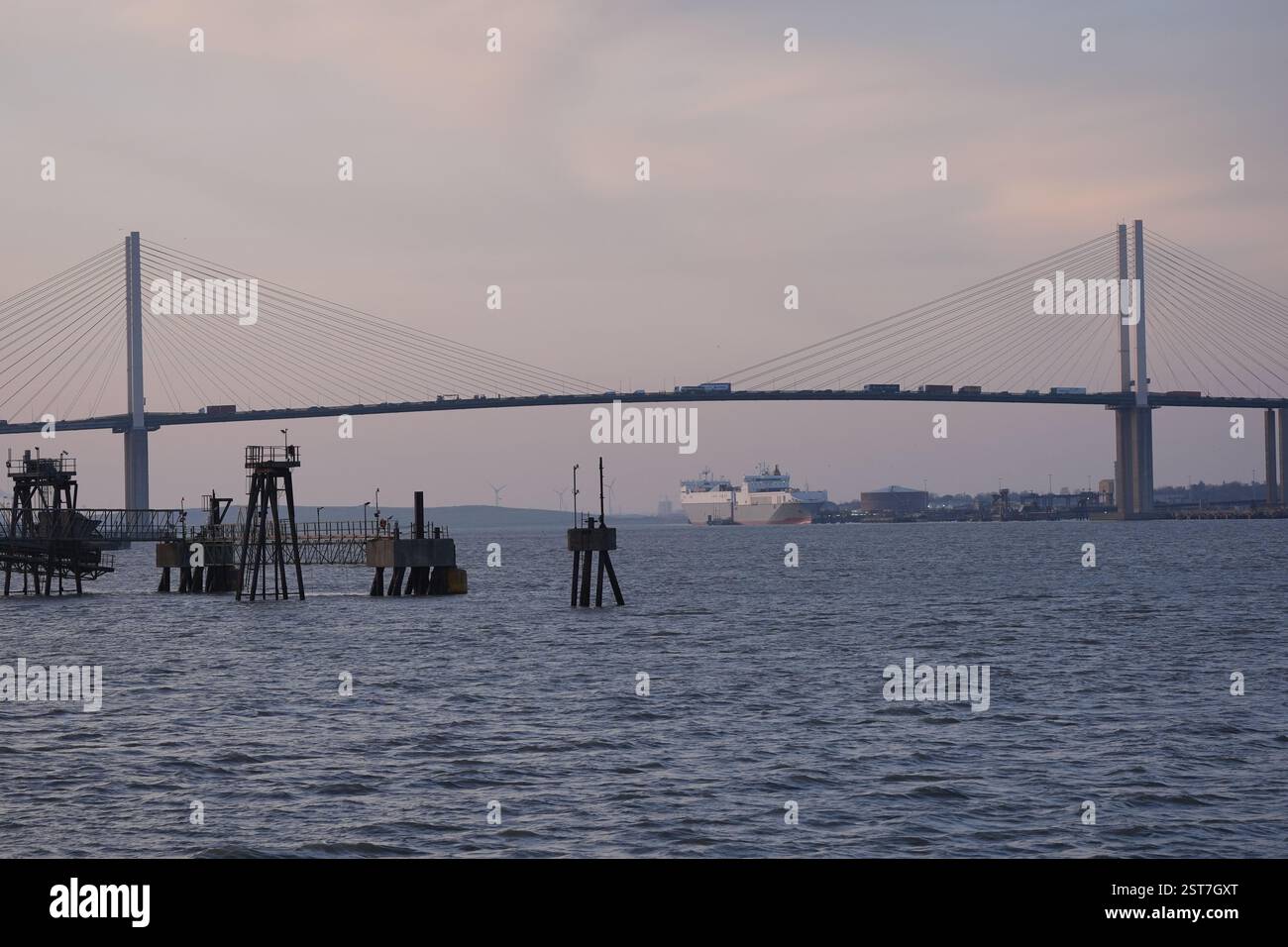 General view of the Queen Elizabeth II bridge at the Dartford Crossing ...