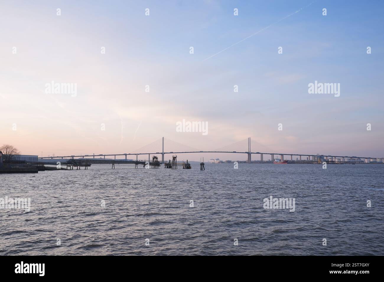 General view of the Queen Elizabeth II bridge at the Dartford Crossing ...