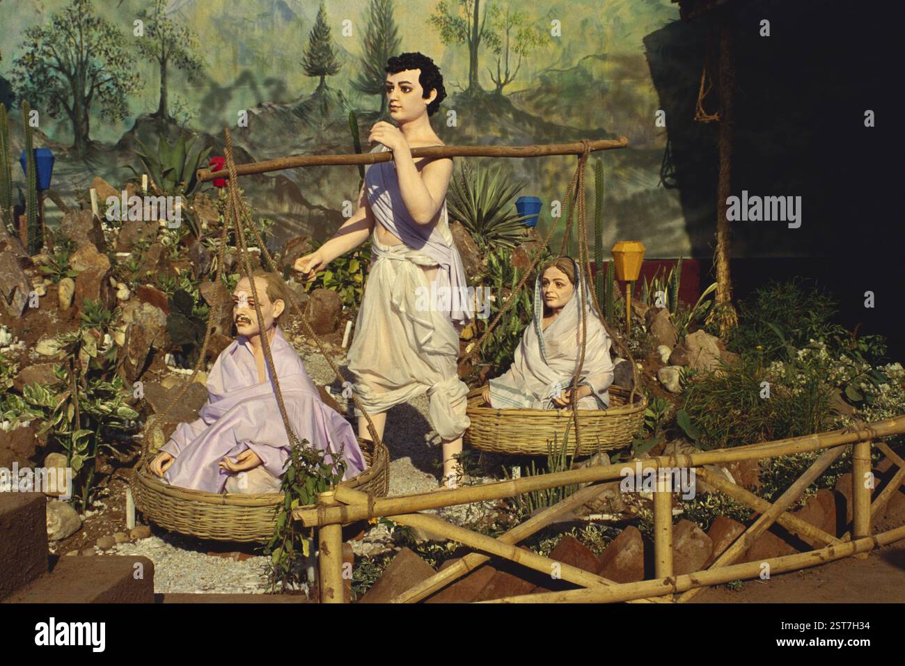 Shravan Kumar carrying his parents in kavad on his shoulder Stock Photo ...