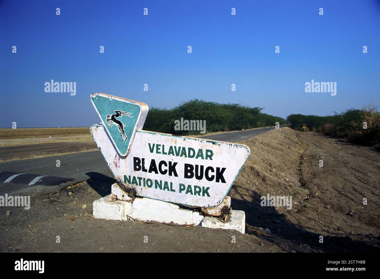 Velavadar Black Buck National Park sign board, Gujarat, India, Asia ...