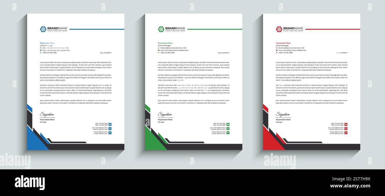 Professional Modern and abstract business letterhead Layout template ...
