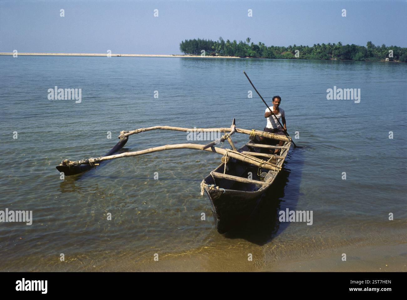 Fisherman in boat at Devbag, Maharashtra, India, Asia Stock Photo - Alamy