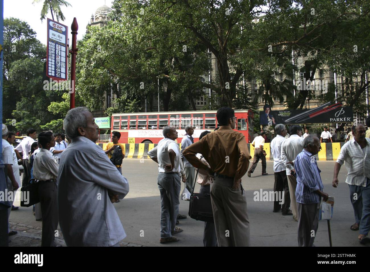 Street Scene, Opposite Head Post Office- Bus Stop, Bombay Mumbai ...