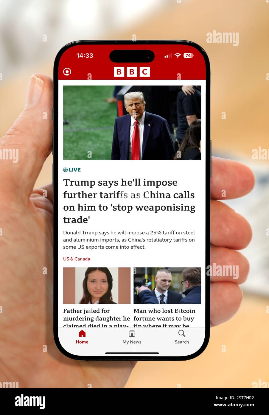 BBC News app on an iPhone 16 Plus Stock Photo - Alamy