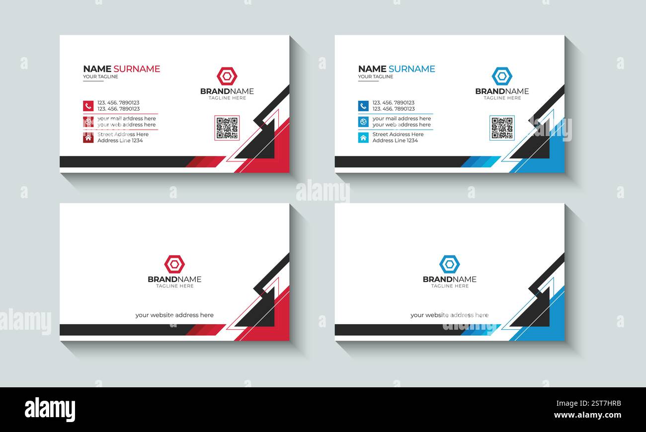 Abstract Professional Business Card or Visiting Card Layout Template ...