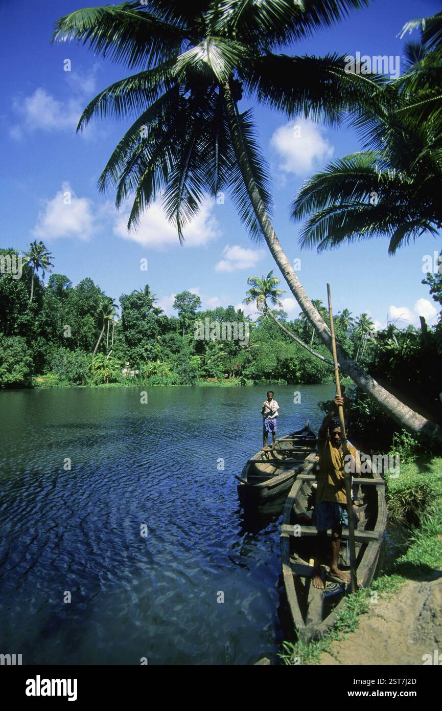 Backwater, Boats for Canal Cruise in River, Cochin, Kerala, India, Asia ...