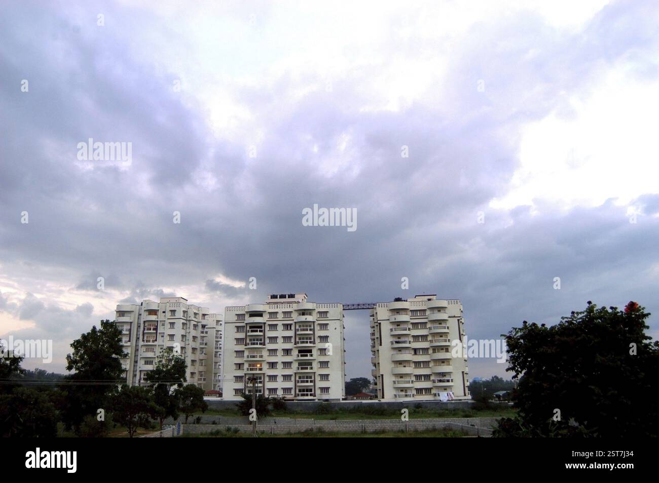 Modern multi storied buildings residential complex houses in Bangalore ...