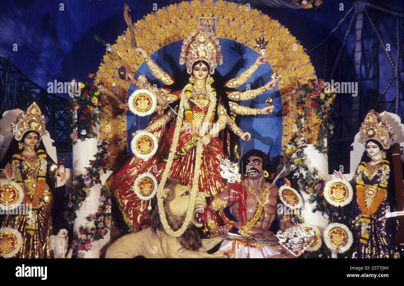 Goddess durga slaying demon in dadar mumbai maharashtra India Asia ...