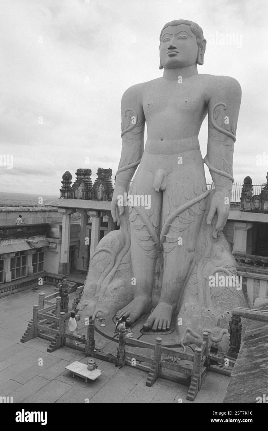 Colossus of the jain saint Lord Bahubali Gomateswara, Shravanbelgola ...