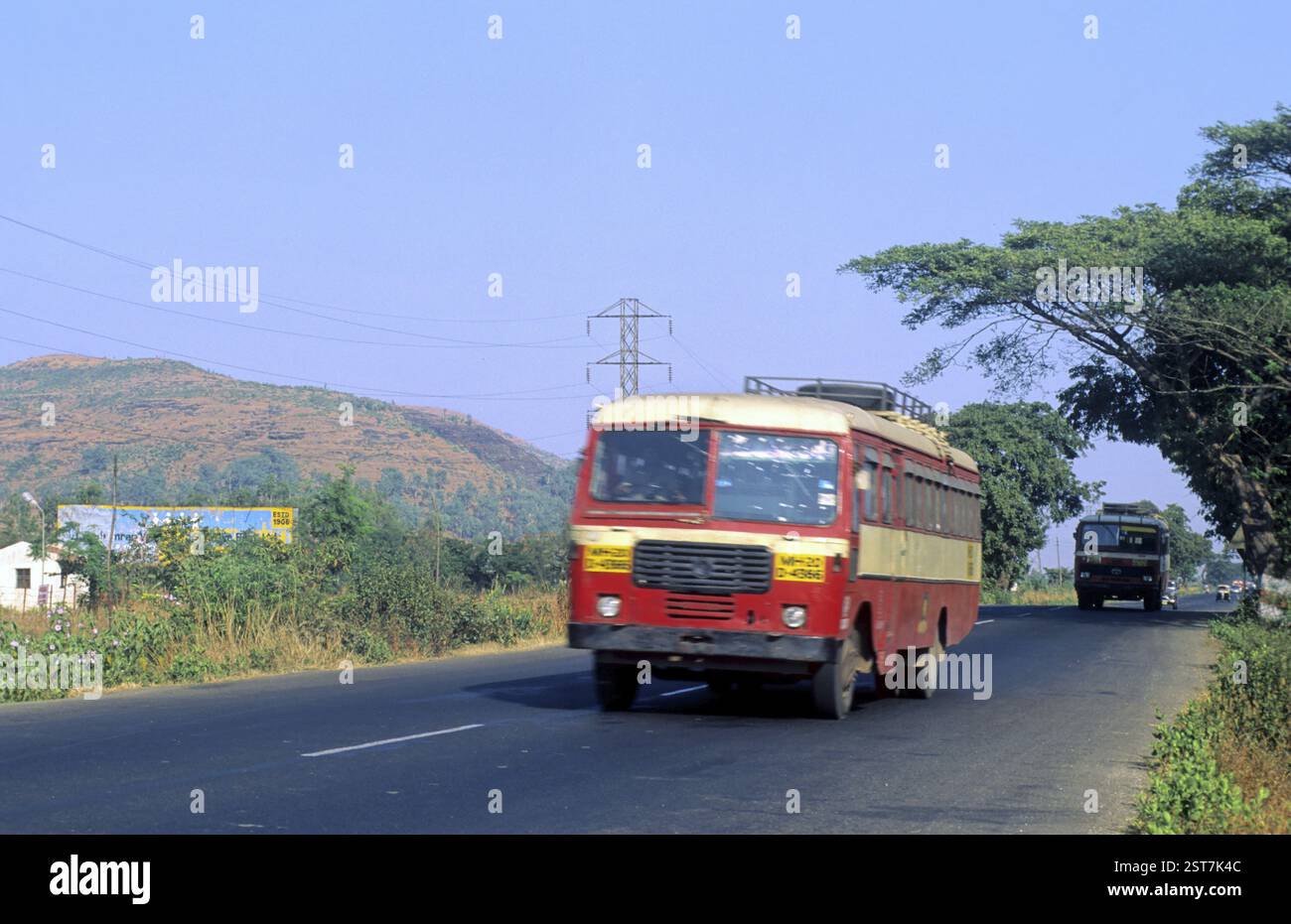 State Transport Bus on national highway NO.4, lonavala, maharashtra ...