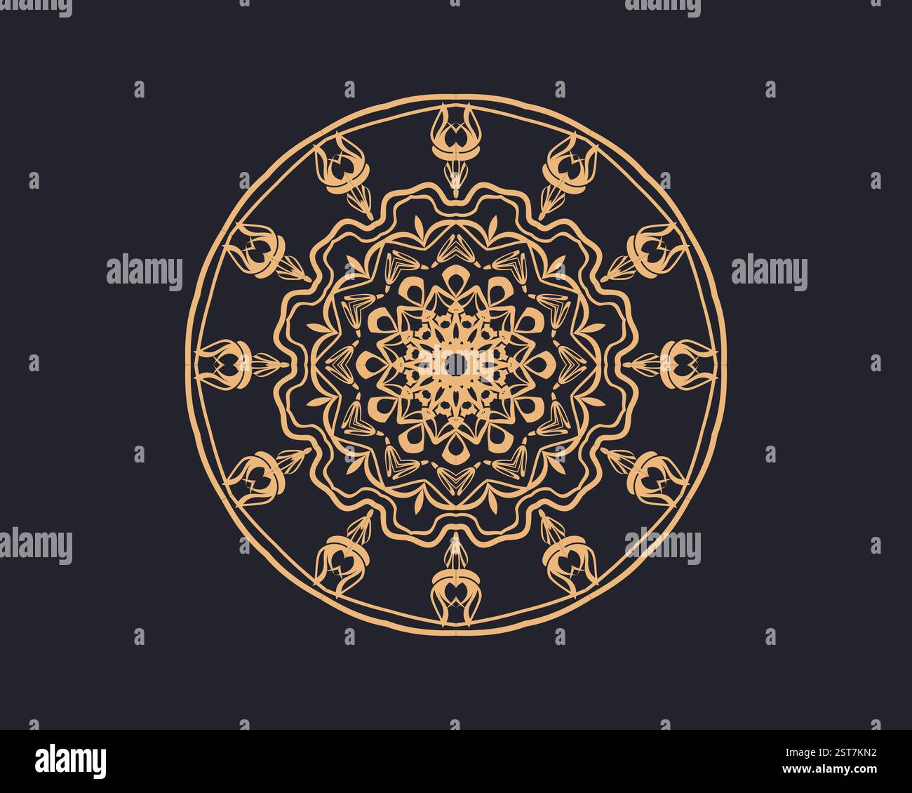 Round mandala design on white background. Mandala design for tile ...