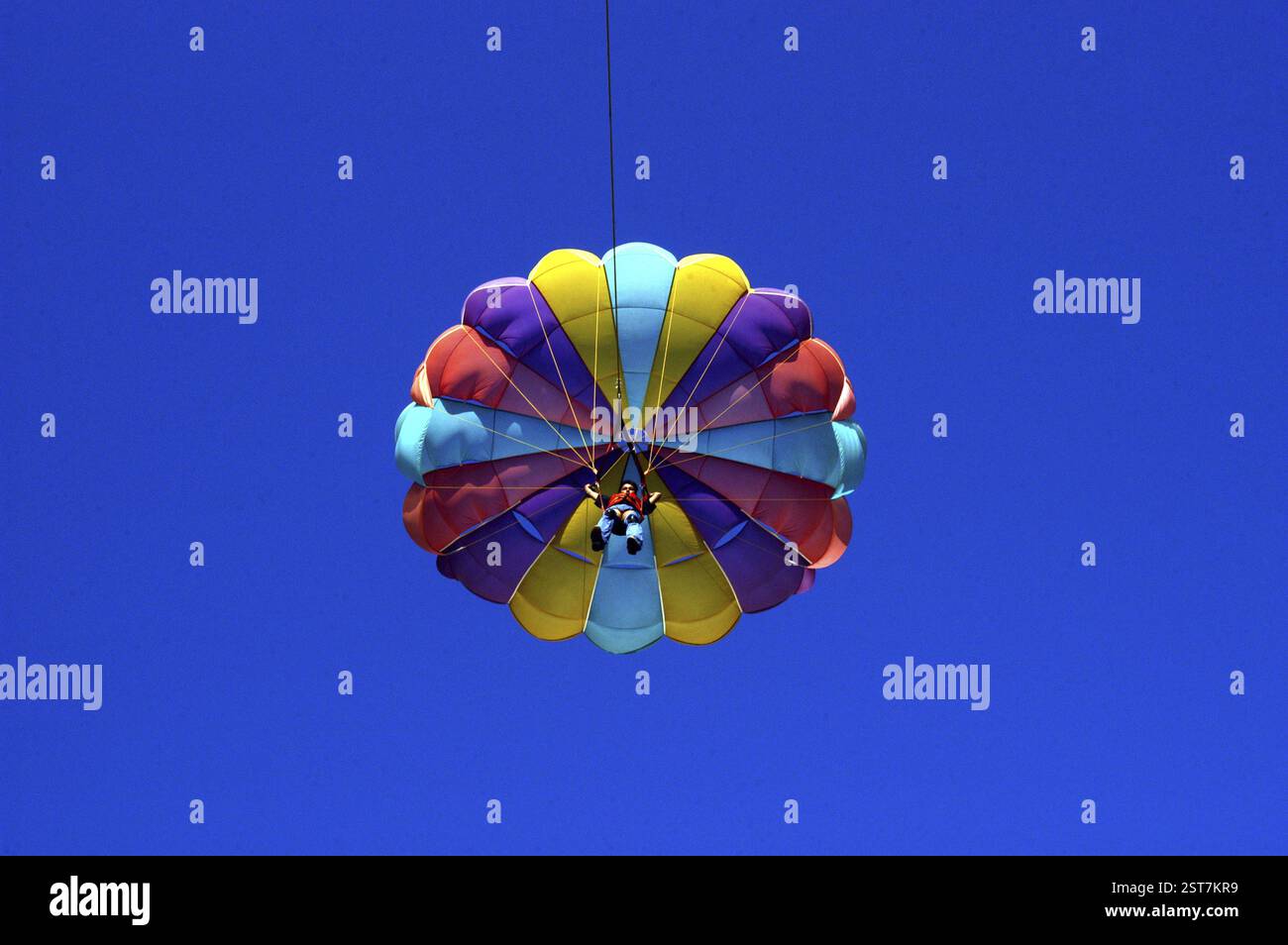 Parasailing one man with colourful parachute on Chowpatty, Marine Drive ...